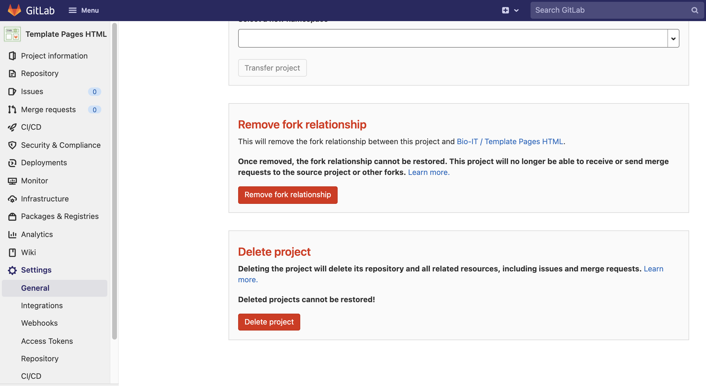 Costruire siti web con GitLab: Modelli di GitLab